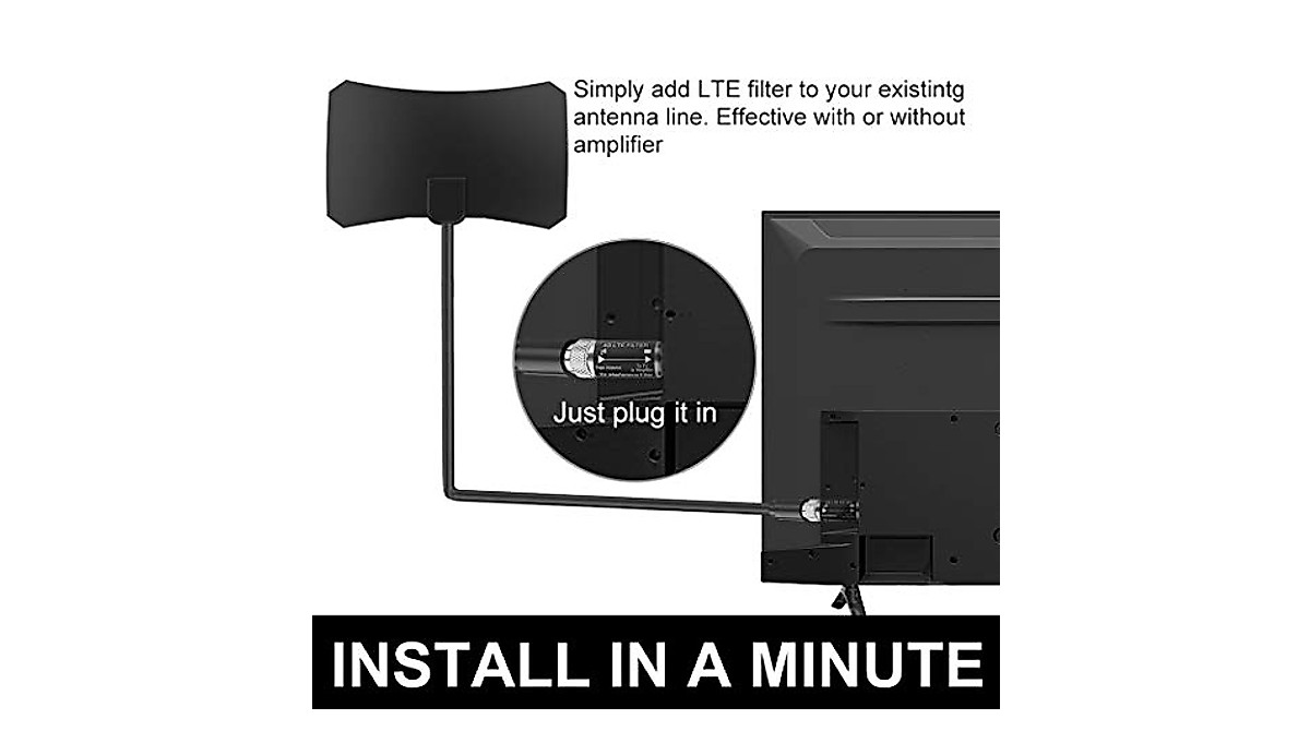 LTE Filter for TV Antenna - Clear HD Signal & Interference Blocker