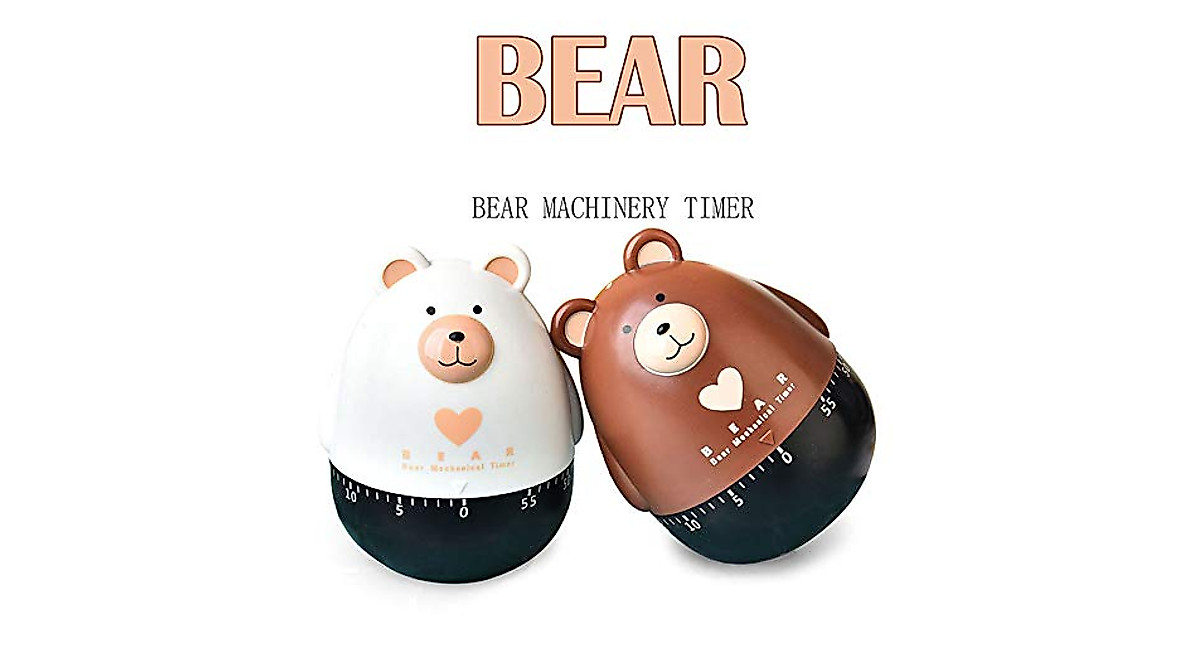 Cute Cartoon Bear Kitchen Timer - 60 Minutes Mechanical
