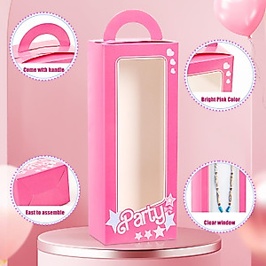 18 Pack Party Boxes Pink Candy Boxes Party Props Pink Gift Bags Party Favor Bags Goodie Bags Party Treat Bags Pink Doll Party Favor Boxes For Cute Girls Women