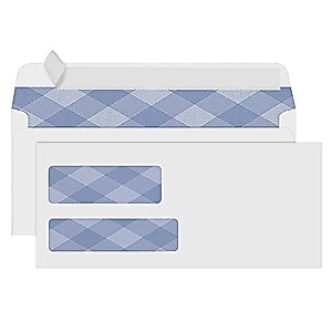 500 #9 Double Window Security Envelopes, PANDRI NO.9 Self Seal Envelopes Designed for Invoices and QuickBooks, Business Statements & Documents -Number 9 Size 3 7/8 Inch X 8 7/8 Inch - 24 LB