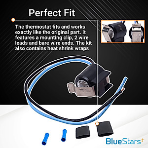 BlueStars Ultra Durable 5303918214 Refrigerator Defrost Thermostat Kit - Exact Fit for Frigidaire Kenmore Electrolux Refrigerators - Replaces 75303918214 892545 AP2150145 PS469522