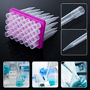 FOUR E'S SCIENTIFIC 5ml Pipette Tips - Universal 5000ul Sterile Pipette Tips Racked RNase/DNase Free & Pyrogen Safe, Autoclavable, 1 Rack 24 Tips