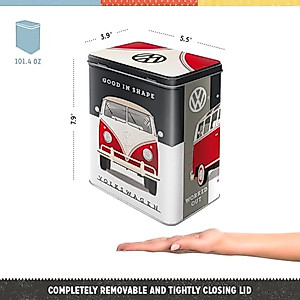 Nostalgic-Art Retro storage tin box L, 101.4 oz, VW – Good in Shape – VW Bus Gift idea, metal can for coffee, vintage design