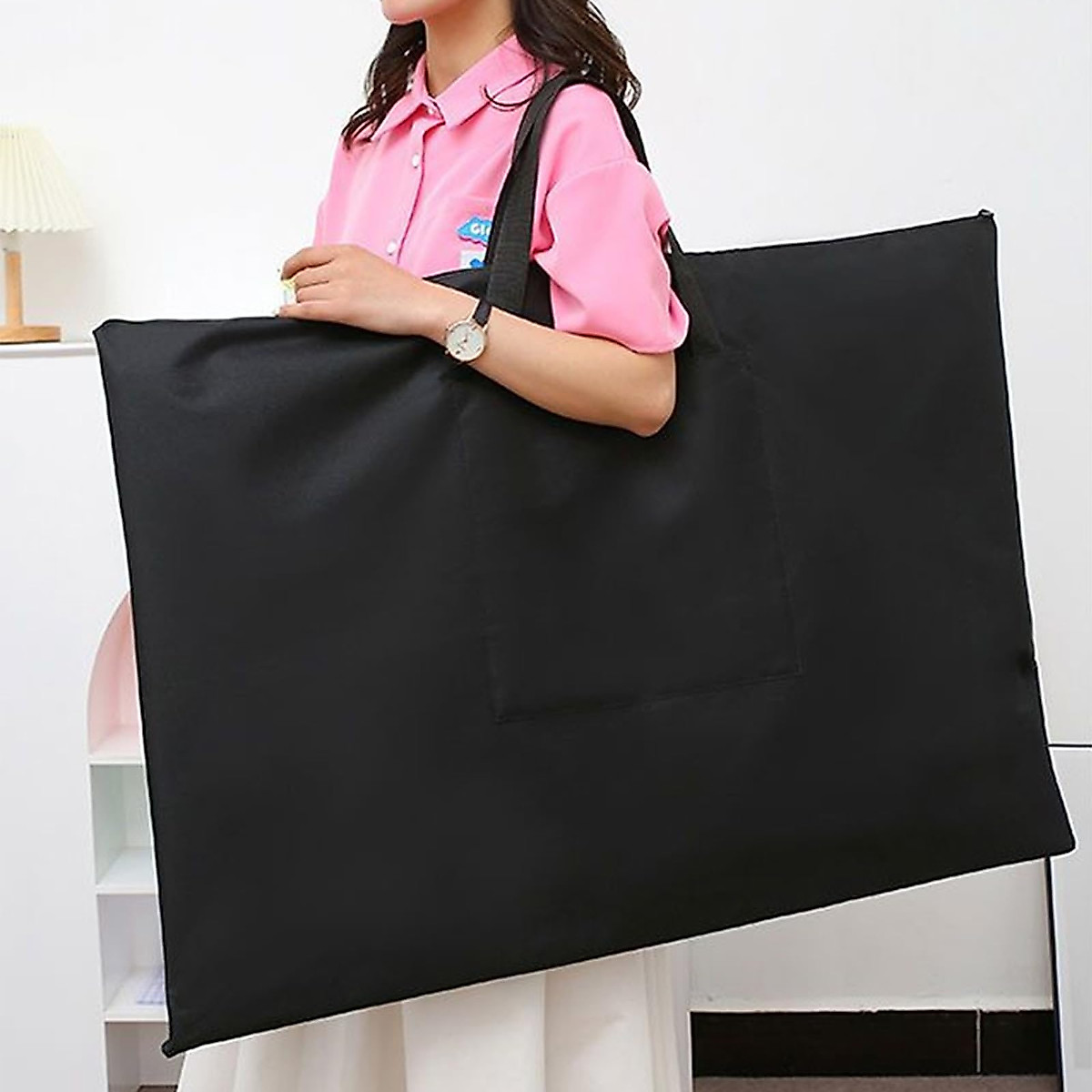 CertBuy 2 PCS A1 Size Art Portfolio Tote Bag Poster Board Storage Bag 27X 37.7 Inches Large Size Art Portfolio Tote For Poster Sketching And Drawing