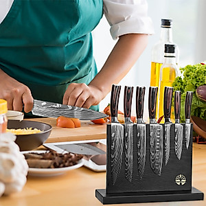 Diagsh 7-Piece Kitchen Knife Set with Magnetic Block - High Carbon Stainless Steel, Hand-Forged, Dishwasher Safe - Professional Kitchen Knives Set with Block, Versatile Knife Block Sets for Kitchen