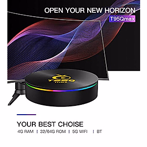 Android 9.0 TV Box T95Q Amlogic S905X3 with 4GB Ram 64GB Rom 4K Ultra HD H.265 Dual Band WiFi Bluetooth 4.0 Media Box 2.4/5Ghz WiFi 100M Lan