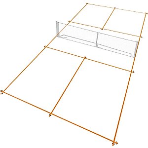 Tiga Pickleball Lines, 3 Pack, Yellow, Polypropylene (PP), No Measurement Required (Net NOT Included)