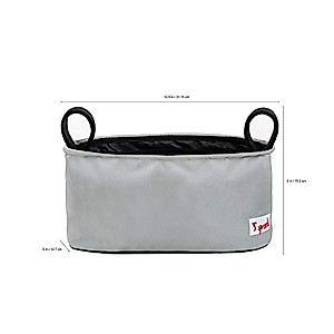 3 Sprouts Universal Stroller Organizer with Cup Holder - Durable Stroller Caddy Accessory for Storage, Stroller Bag, Crocodile