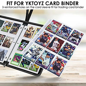 450 Pockets Trading Card Sleeve Pages, Double-Sided Baseball Card Binder Sheet Protector for 3 Ring Binder, Baseball Card Sleeves for Sports, Game, MTG YuGiOh, Standard Cards Business Cards(Clear)