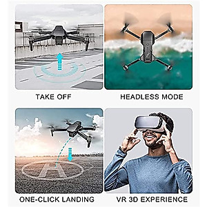 INDYAH Portable Aircraft Aerial Photography Toy 4K 5G WiFi Professional Mini Remote Control Aircraft Aerial Camera Small Model Airplane Folding Drone/UAV 1 Batteri/a