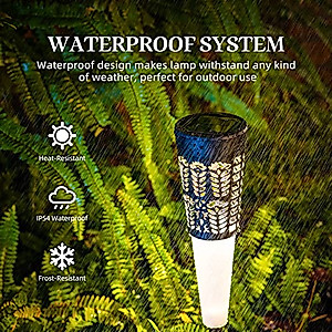 Vingtok Solar Pathway Lights 4 Pack, Solar Lights Outdoor Waterproof, 15 Hrs Long-Lasting LED Solar Powered Garden Path Lights for Walkway Yard Backyard Lawn Landscape Decorative (Warm White)
