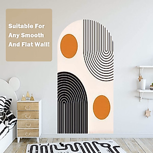 Kanworse Arch Wall Decal Abstract Contemporary Aesthetic with Geometric Balance Shapes Two and Peel and Stick Wallpaper Color 36inchx72inch