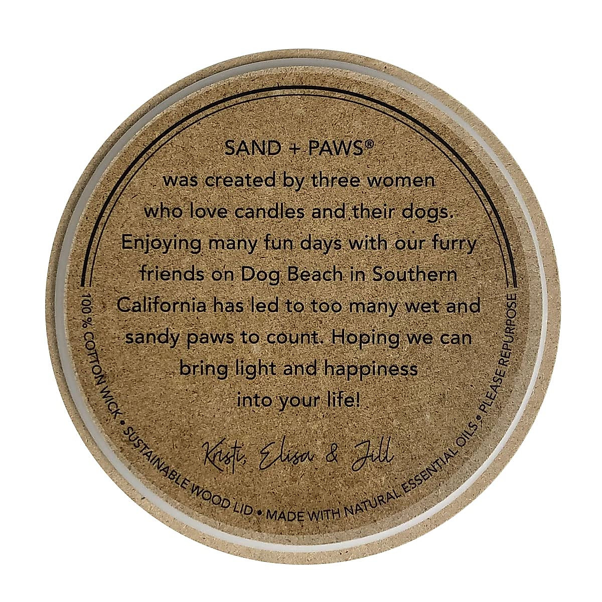 Sand + Paws Scented Candle - Vanilla Sandalwood –Luxurious Air Freshening Jar Candles Neutralize pet Odors and Enhance Home décor – 100% Cotton Lead-Free Wicks - 12 oz