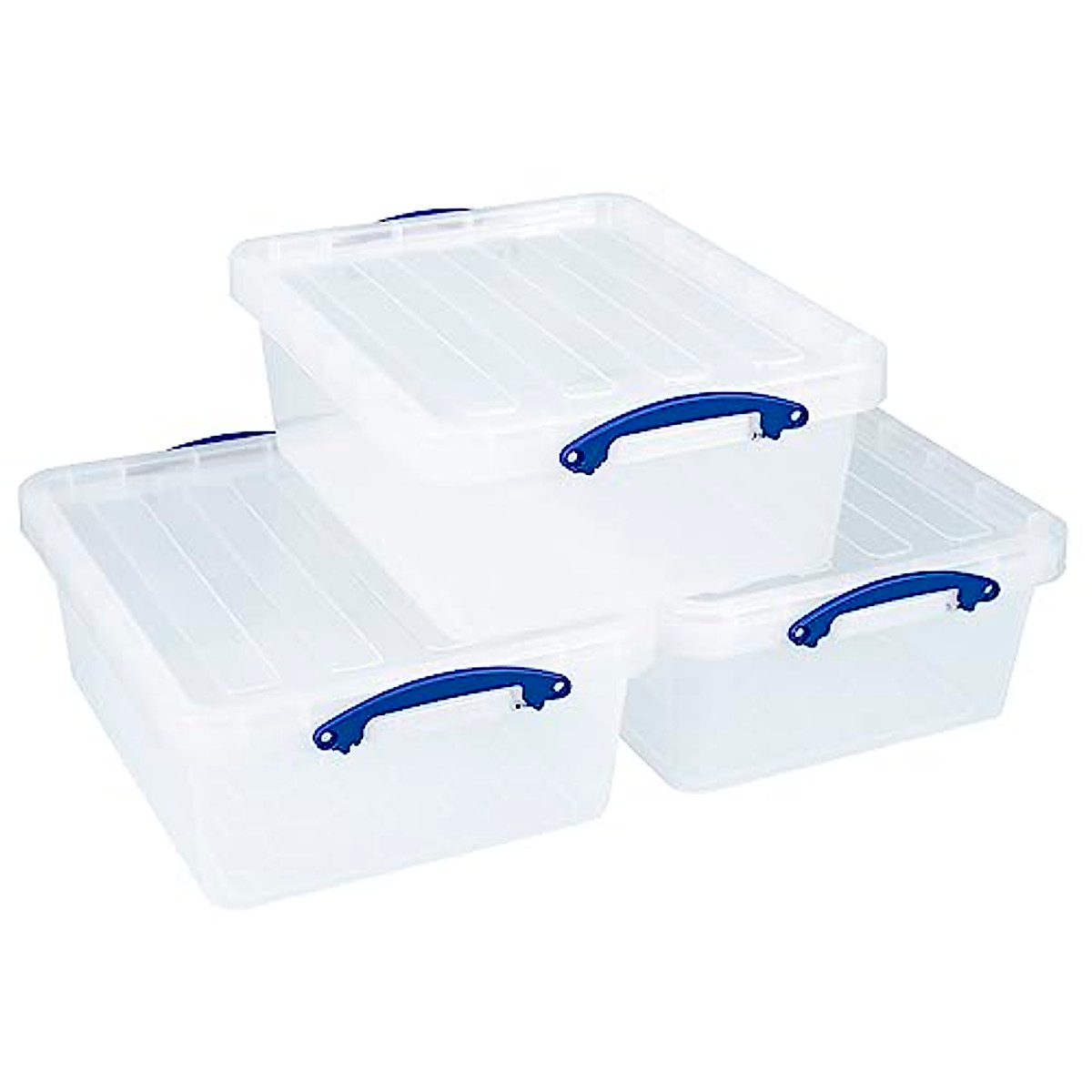 Really Useful Box Plastic Storage 23.5 Litre Clear (Pack of 3)