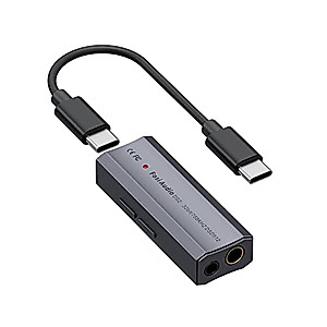 Fosi Audio DS2 Portable USB C DAC DSD512 ES9018K2M Headphone Amp HiFi Tiny Mixer with 3.5MM and 4.4MM Dual Headphone Outputs for Smartphones/PC/Laptop
