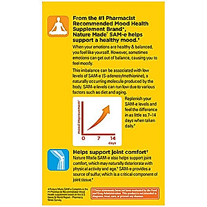 Nature Made SAM-e 200 mg Complete, Dietary Supplement for Mood Support, 60 Tablets, 30 Day Supply