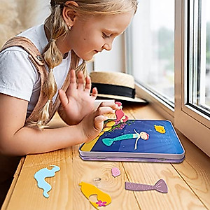 Hapinest Magnetic Dress Up Dolls for Girls, Magnet Dolls Dress Up, Pretend & Play Magnetic Travel Toys Tin Playset, Magnetic Doll Dress Up Kits for Girls Ages 4 5 6 7 Years and Up, Fairytale Fantasy