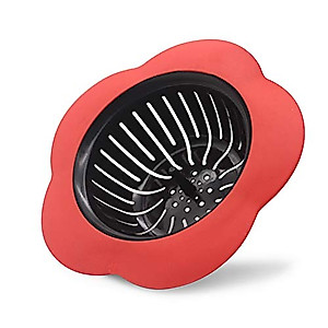 KUFUNG Sink Strainer, Basket Stainless Steel Bathroom Sink, Utility, Slop, Kitchen and Lavatory Sink Drain Strainer Hair Catcher (Red)…