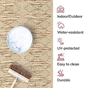 Well Woven Medusa Vidar Trellis Diamond Pattern Indoor/Outdoor Beige Flatweave 7'10'' x 10'6" Area Rug