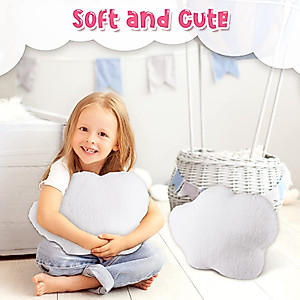 Namalu 20 Inch Cloud Shaped Stuffed Throw Pillows Lovely Pillows Cute Aesthetic Soft Waist Rest Cushion for Girls Bedroom Office Car Chair Home Decoration (White, 2 Pcs)