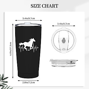Yipaidel Horse Heartbeat 20 OZ Stainless Steel Vacuum Insulated Tumblers Lids Mug, Inspirational Gifts for Sister Best Friends Coworkers, Mothers Day Christmas, Gifts for Mom From Daughter