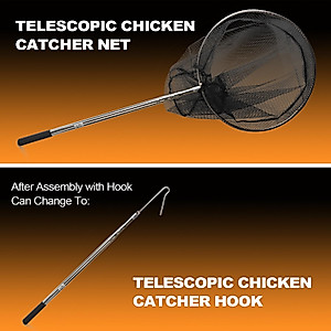 Animal Catch Net Pole Trap Tool Chicken Catcher Leg Hook Catching Kit Animal Control Capture Pole Cat Bird Poultry and Small Animals Trapping Net