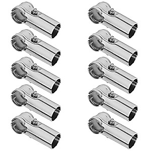 eoere 10 Sets 1" x 1" O.D. T Pipe Clamp Connector Chain Link Fence Clamp, Stainless Steel Tee Chain Link Fence End Rails Clamps, Thickness 1.7mm, Fits Pipe O.D.: 1"(25.4 mm)