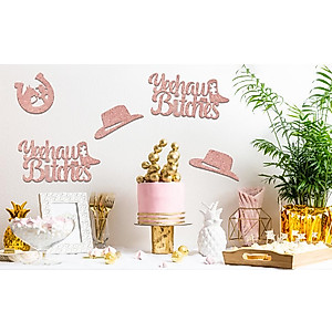 12Pcs Rose Gold Cowgirl Decorations Western Centerpieces for Tables, Yee Haw Bitches Table Topper, Western Cowgirls Centerpieces Sticks, Western Bachelorette Birthday Party Supplies