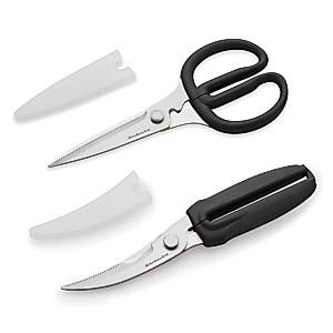 KitchenAid Stainless Steel All Purpose and Poultry Shears Set with Soft Touch Handles, 2 Piece, Black