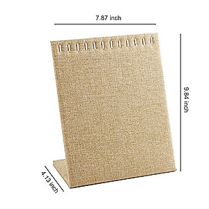 New Wayzon 11 Slots L-Shape Necklace Bracelet Display Stand Organizer Jewelry Holder Tower Pad (Linen)