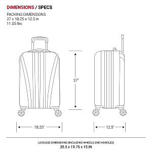 SwissGear 7585 Hardside Expandable Luggage with Spinner Wheels, Black, Checked-Medium 23-Inch