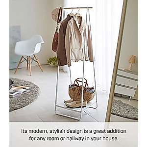 Yamazaki Shelf Home Free Standing Hanger | Steel | Coat Rack, One Size, White