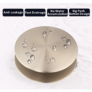 Artiwell Universal Bathroom Sink Drain Stopper, Fits Most Pop-Up Drains for Vessel Sink Lavatory Vanity, Sink Drain Strainer with Detachable Hair Catcher, Tested by Plumber in US (BRUSHED NICKEL)