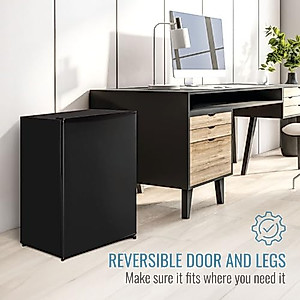 Keystone Energy Star 3.3-Cu. Ft. Single-Door Small Refrigerator with Full-Width Freezer Compartment, Compact Drink and Snack Mini Fridge for Dorm Room, Bedroom, Apartment, and Office in Black