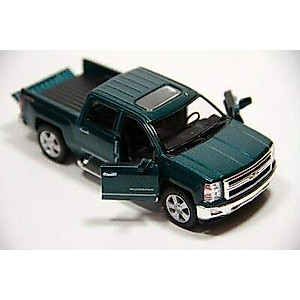 KiNSMART Chevy Silverado (2014) LTZ Crew Cab 4x4 1/46 Scale Diecast Metal Model - Green