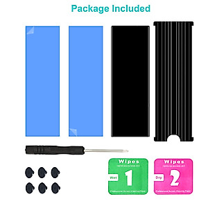 Voice on growth NVMe M.2 Aluminum Heatsink Cooler for 2280 M2 SSD Heat Sink with Silicone Thermal Pad (Black)