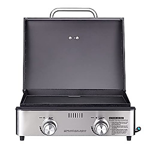 Portable Flat Top Propane Gas Grill and Cover