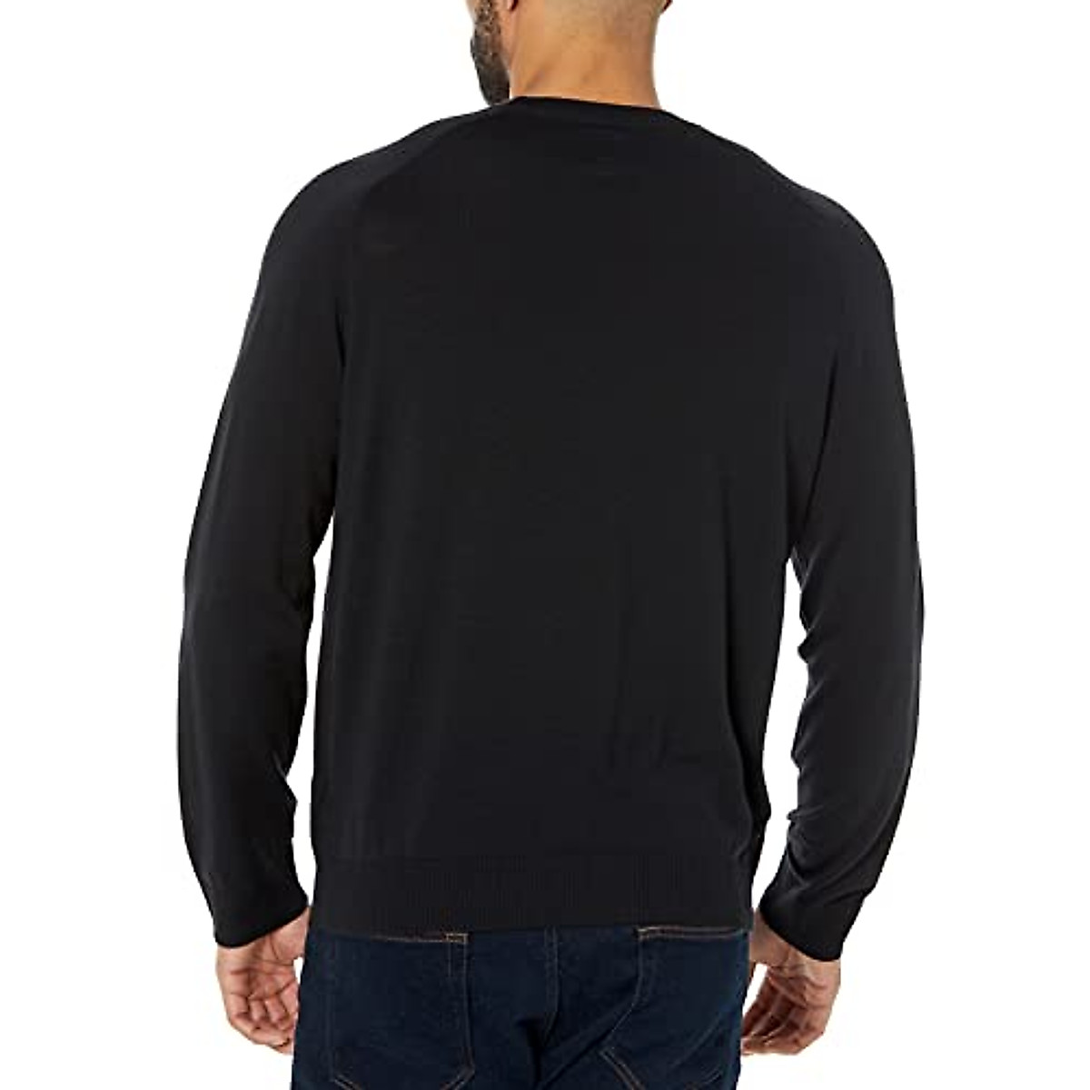 Amazon Aware Men's Regular-Fit Merino Wool V-Neck Sweater (Available in Tall), Black, X-Large