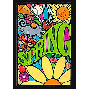 Toland Home Garden 1112150 Groovy Spring Spring Flag 12x18 Inch Double Sided Spring Garden Flag for Outdoor House Flag Yard Decoration