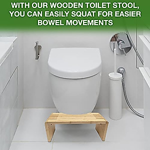 Sereneify Poop with Ease, Feel The Peace Bamboo Toilet Stool for Adults - Healthy Portable Poop Stool for Bathroom | Non-Slip, Easily Foldable Wooden Bathroom Stool (7.5 Inch)