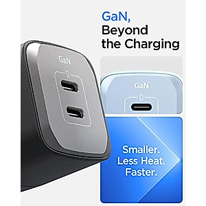 Spigen GaN III 352 35W 2 Ports Compact Foldable Dual USB C Wall Charger PD PPS Fast Charging Block Adapter for iPhone 15 Plus Pro Max 14 13 12 Mini iPad Air AirPods Galaxy S24 S23 S22 S21 Pixel 8 Fold