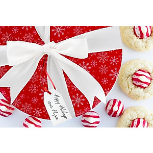 Steel Mill & Co Tin Containers with Lids, 3 Pack Christmas Cookie Tins, Festive Cookie Tins for Gift Giving & Holiday Treats, Round Metal Nesting Containers, Large Medium Small, Snowflake & Holly