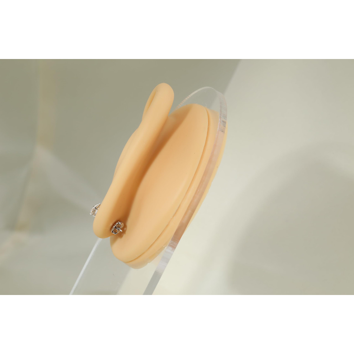 14k White Gold Earring Back Replacement Secure and Comfortable with Ear Locking Tension Grip Tight Nut (Small)