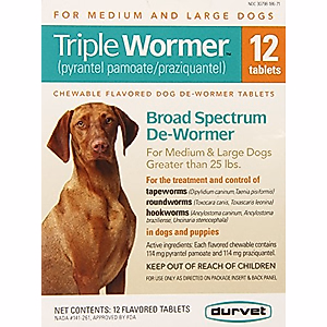 Durvet Triple Wormer for Medium and Large Dogs
