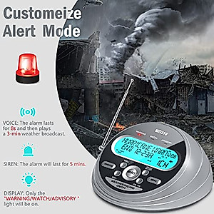 【2023 Newest 】 Emergency Weather Alert Radio-S.A.M.E. Localized Programming, 80+ Emergency Alerts, Large Display,Alarm Clock &NOAA Weather Radio with Battery Backup for Emergency