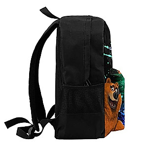 Angxtury Grizzy&Lemmings Backpack For Girls Boys Laptop Daypack Student Bookbag For School Travel Casual