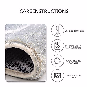 Lahome Moroccan Bedroom Rug - 3’x5’Area Rug Throw Washable Rugs Small Non-Slip Rug Accent Distressed Floor Carpet Rug for Door Mat Entryway Living Room Kitchen Laundry Room Rug Decor (3’ X 5’, Gray)