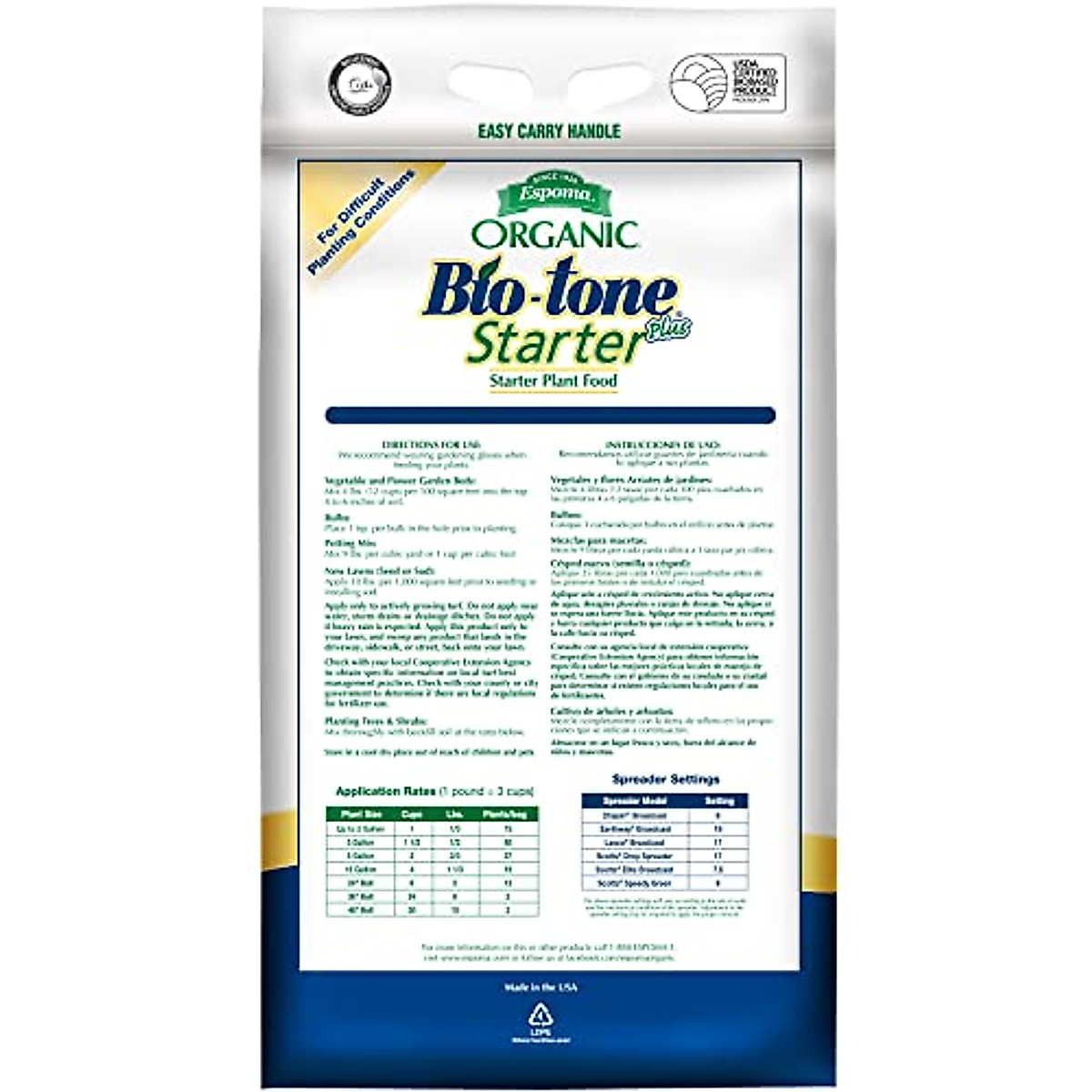 Espoma Organic Bio-Tone Starter Plus 4-3-3 Natural & Organic Starter Plant Food with Both Endo & Ecto Mycorrhizae; 25 lb. Bag; The Ultimate Starter Plant Food