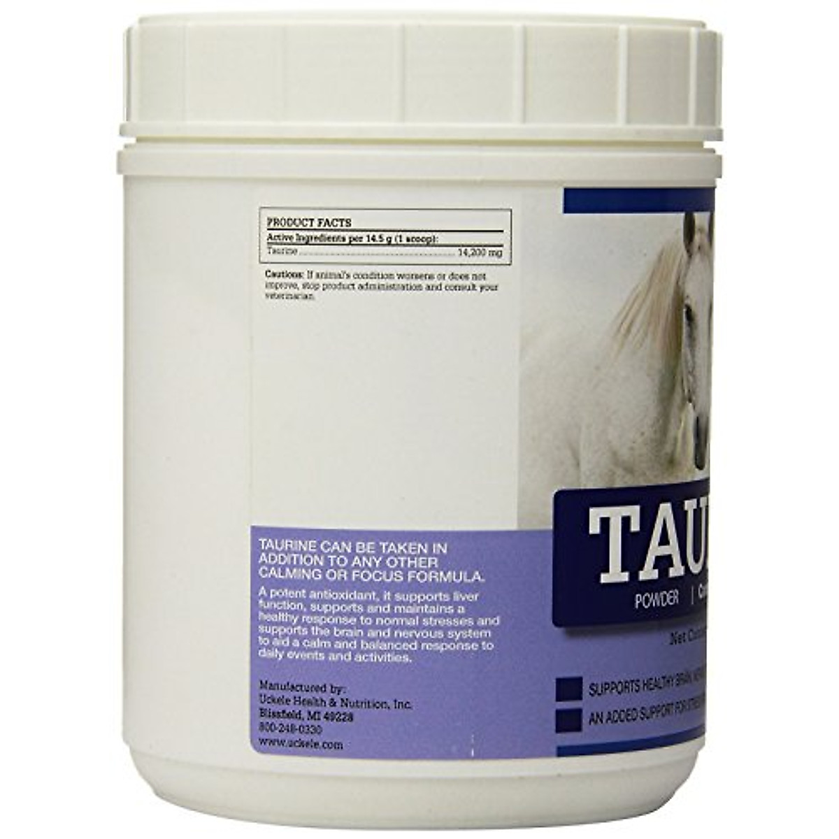 Uckele Taurine Horse Supplement - Calmative Support Formula for Horses - Equine Vitamin & Mineral Supplement - 2 pound (lb)