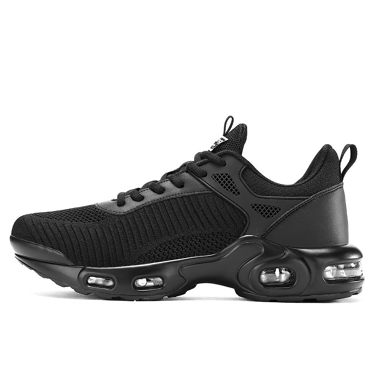 Kapsen Mens Low Top Walking Shoes Lightweight Breathable Non Slip Air Running Shoes Comfortable Fashion Sneakers Workout Casual Black